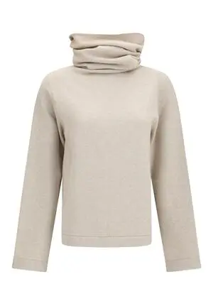 Alaïa High-neck Wool Jumper - Cream