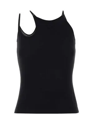 ALEXANDER MCQUEEN Alexander Mcqueen Women Black Mesh Tank Top