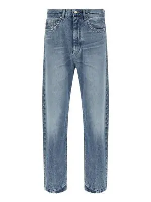 Versace Studded Straight Leg Jeans - Pale Azure