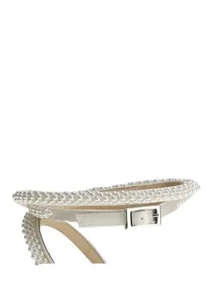 Mach & Mach Double Bow Satin Pumps - White
