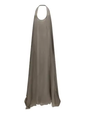 Rick Owens Halter Silk Georgette Gown - Gray