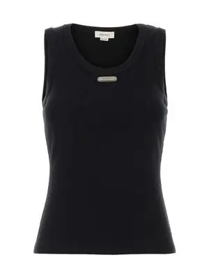 Alexander McQueen Stretch Cotton Tank Top - Black