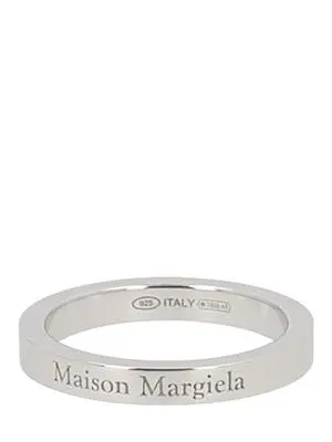 MAISON MARGIELA Anello Con Logo - Silver