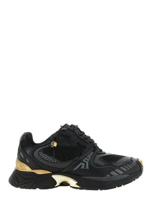 Versace Mesh And Leather Sneakers Multicolor