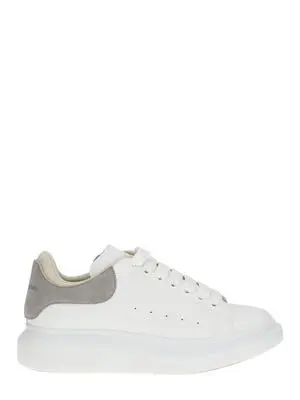 Alexander McQueen Oversized Sneakers With Suede Heel Tab - White