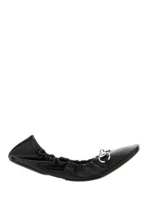 Gucci Leather Prima Ballerinas - Black