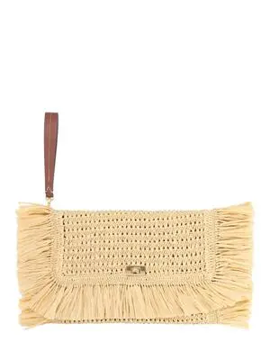 ANYA HINDMARCH Raffia Clutch - Cream