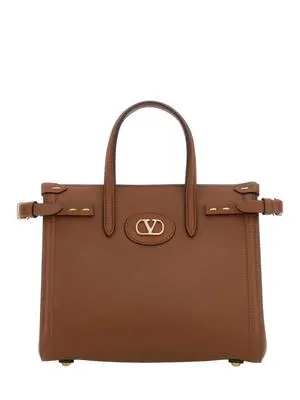 Valentino Garavani Leather Antibes Handbag - Brown