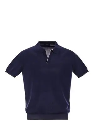 FAY Cotton Buttonless Polo Shirt - Multicolor