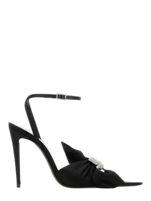 Saint Laurent Crepe Dove Pumps - Black