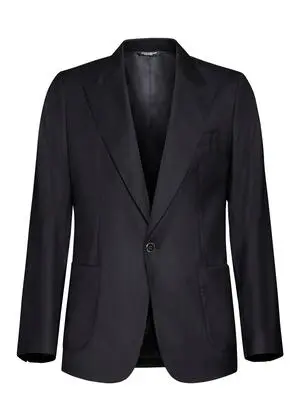 Dolce & Gabbana Black Wool And Silk Miami Single-breasted Blazer - Multicolor