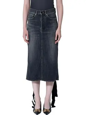 Balenciaga Lace-up Skirt - Gray