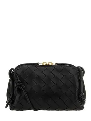 Bottega Veneta Leather Concert Cross Body Bag - Black