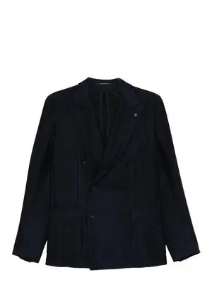 Tagliatore Cotton Double-breasted Blazer - Blue