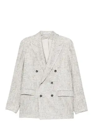 Tagliatore Double-breasted Peak Lapel Blazer - Gray