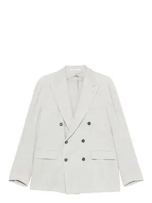 Tagliatore Peak Lapel Double-breasted Blazer - Gray