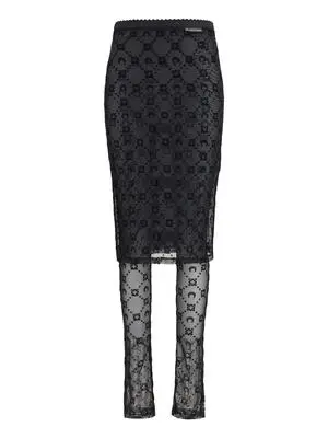 MARINE SERRE Moonogram Mesh Pant-skirt - Black