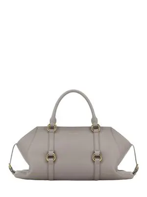 Alexander McQueen Grey Leather Medium Farringdon Handbag - Gray