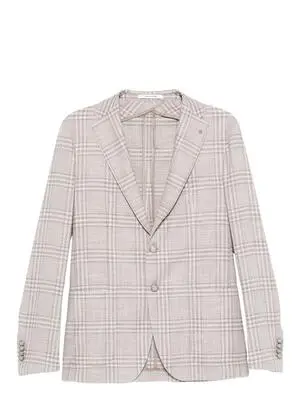 Tagliatore Checked Blazer - Cream