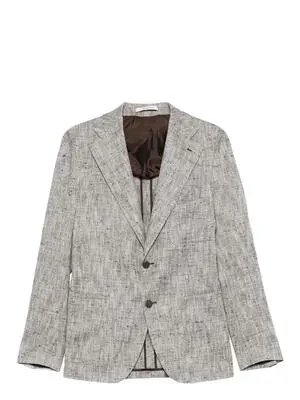 Tagliatore Notched Lapel Single Breasted Blazer - Gray