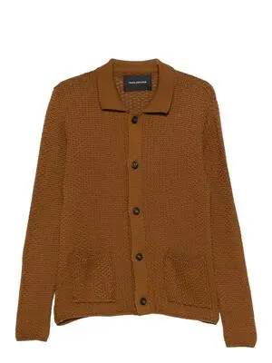 Tagliatore Textured Knit Cardigan - Brown