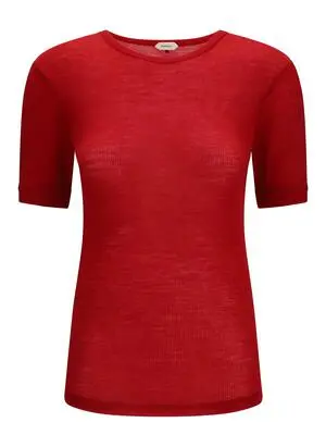 Versace Ribbed Knit T-shirt - Red