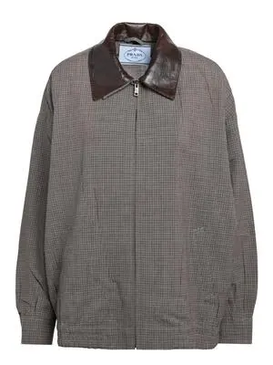 Prada Houndstooth Wool Blouson - Brown