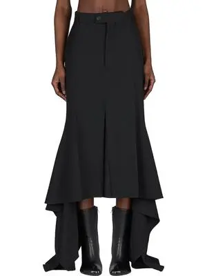 Balenciaga Godet Draped Skirt - Black