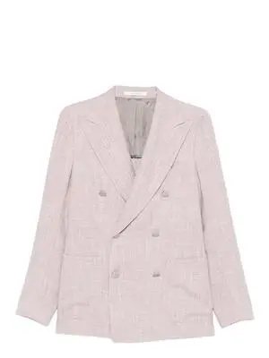 Tagliatore Herringbone Double-breasted Blazer - Pink