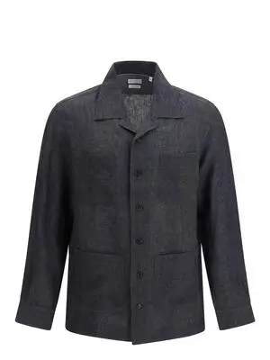 Brunello Cucinelli Easy Fit Linen Shirt - Gray