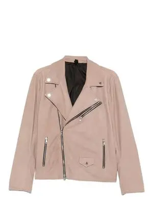 Tagliatore Leather Biker Jacket - Cream