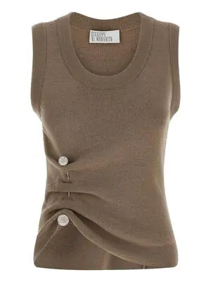 Giuseppe Di Morabito Jewel Brooch Top - Cream