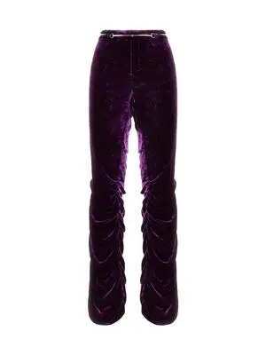 Gucci Velvet Ruched Trousers - Multicolor