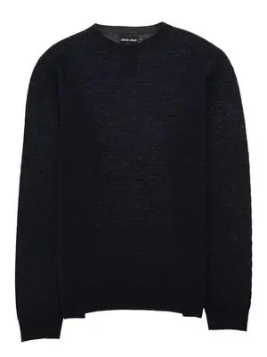 Giorgio Armani Virgin Wool Crewneck Sweater - Blue