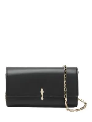 CHRISTIAN LOUBOUTIN Leather Clutch Bag With Chain Strap - Black
