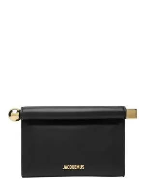 Jacquemus Rond Carre Bag In Leather - Black