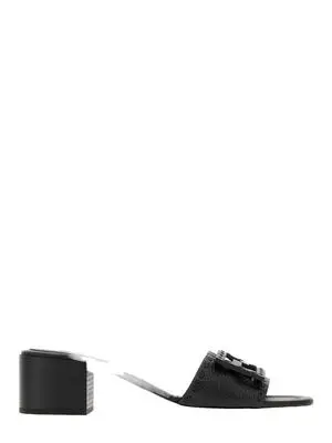 Fendi Fendi Women Black Leather Baguette Mules Black