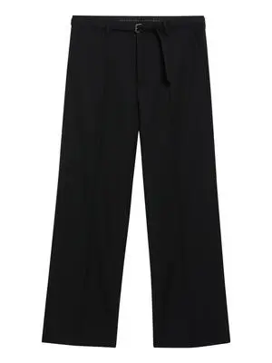 Dries Van Noten Wool Trousers With Belt - Black