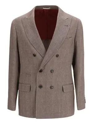 Brunello Cucinelli Double-breasted Tailored Jacket - Brown
