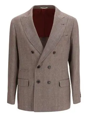 Brunello Cucinelli Double-breasted Tailored Jacket - Brown