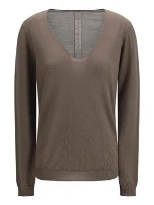 Rick Owens Temple Extreme V-neck Sweater - Gray