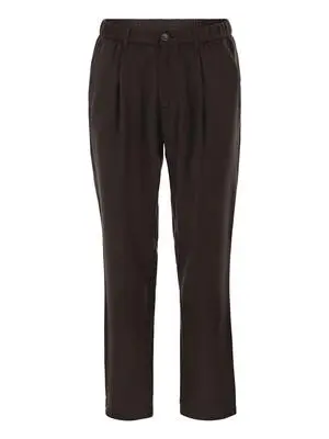 Herno Wool And Modal-blend Trousers With Elasticated Waist - Brown