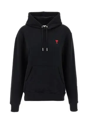 AMI Paris De Coeur Hoodie - Black
