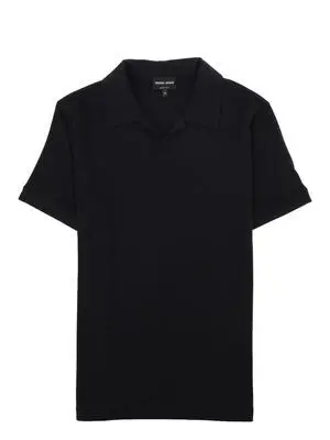 Giorgio Armani Polo In Jersey Di Viscosa Stretch - Black