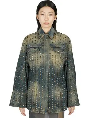 Blumarine Studded Denim Jacket - Blue