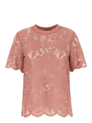 Dolce & Gabbana Lace T-shirt - Pink