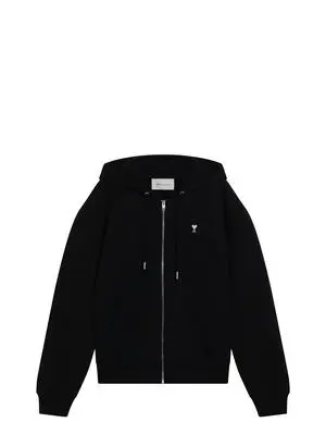 AMI Paris De Coeur Zip-up Sweatshirt - Black