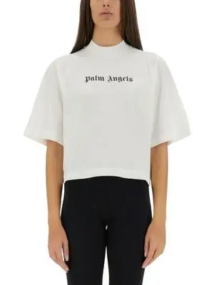 Palm Angels Logo Print T-shirt - White