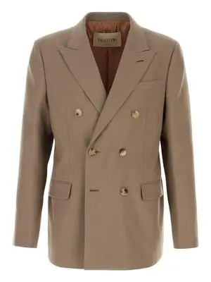 Valentino Garavani Cappuccino Wool Blazer - Brown