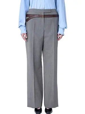 Prada PRADA Technical Wool Pants With Printed Belt Black